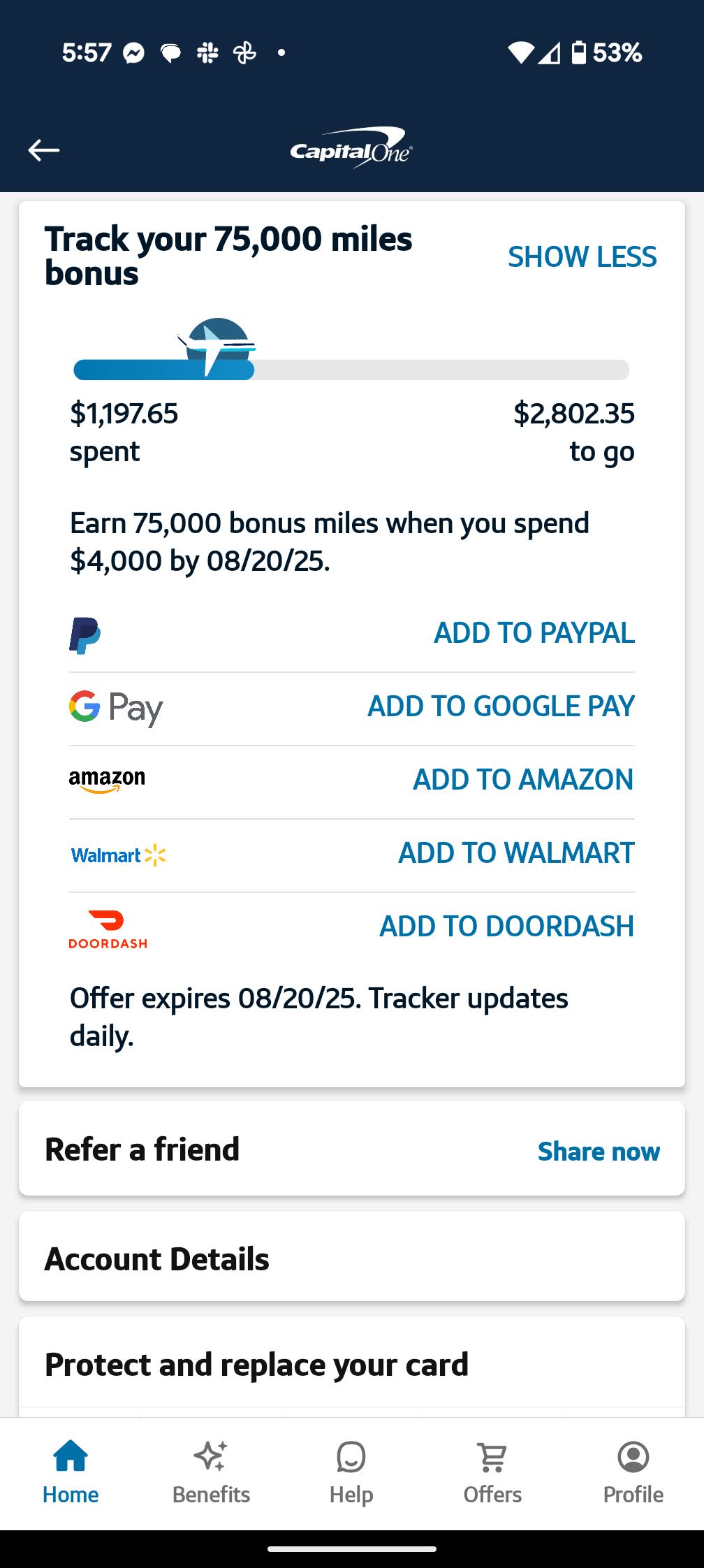 How To Track Your Progress Toward a Capital One Bonus Offer