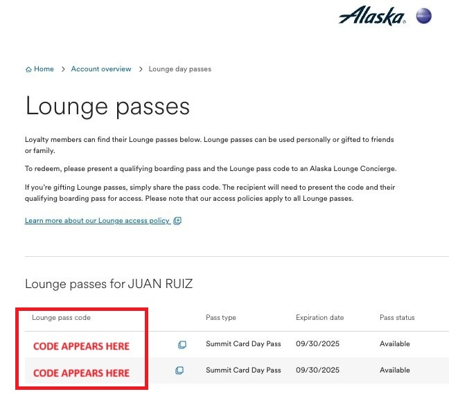 Atmos Rewards Summit Card - How To Use Alaska Lounge Passes
