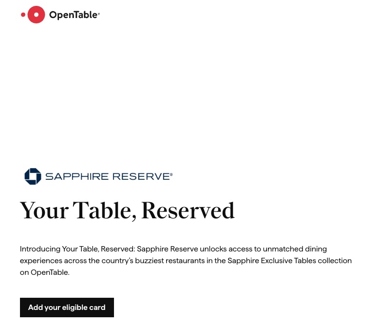 Chase Sapphire Reserve’s New Dining Perk Is Now Live