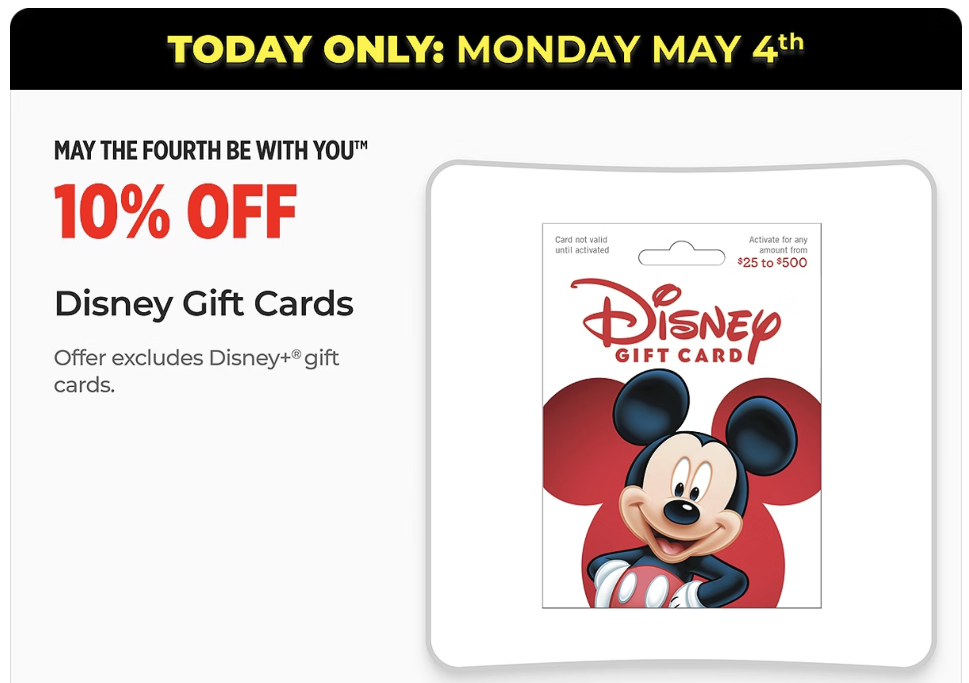Save 10% on Disney Gift Cards at Dollar General [May 4 Only]