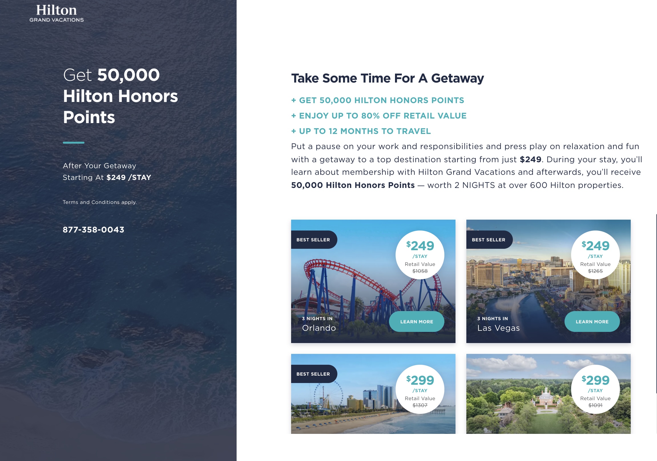 Hilton Timeshare Offer: Stays From $249, Earn 50K Points